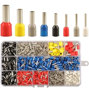 900pcs Wire Ferrule Terminals Kit - 8 Types AWG 22-7 Connectors, Pin ...