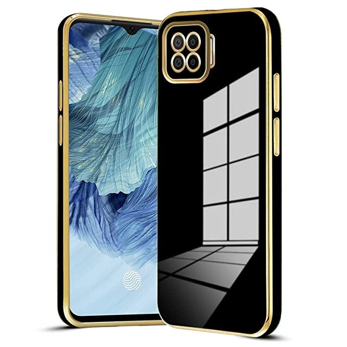 ALFA URBAN 6D Chrome Back Cover Case for Oppo F17 (Gold Plated Frame ...