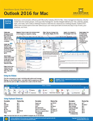 Outlook 2016 for Mac Quick Start Card - Tips Tricks Shortcuts Help - 6 ...