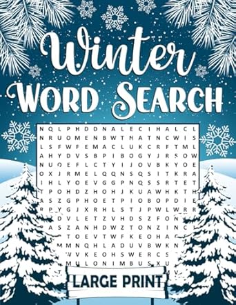 Winter Word Search Large Print: Winter Activity Book For Adults ...