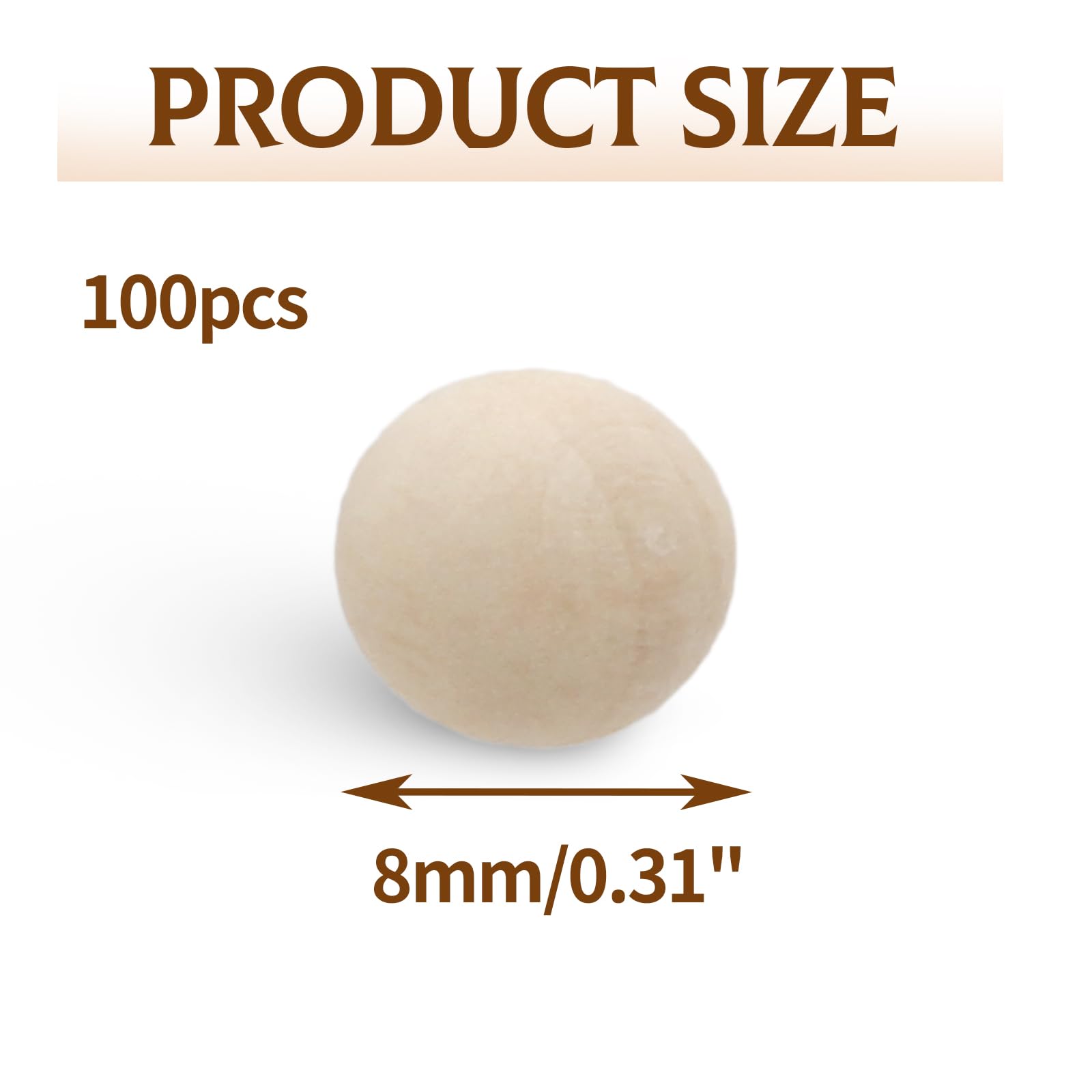Snapklik.com : 100 Pcs Wooden Round Ball 5/16 Inch Unfinished Natural ...