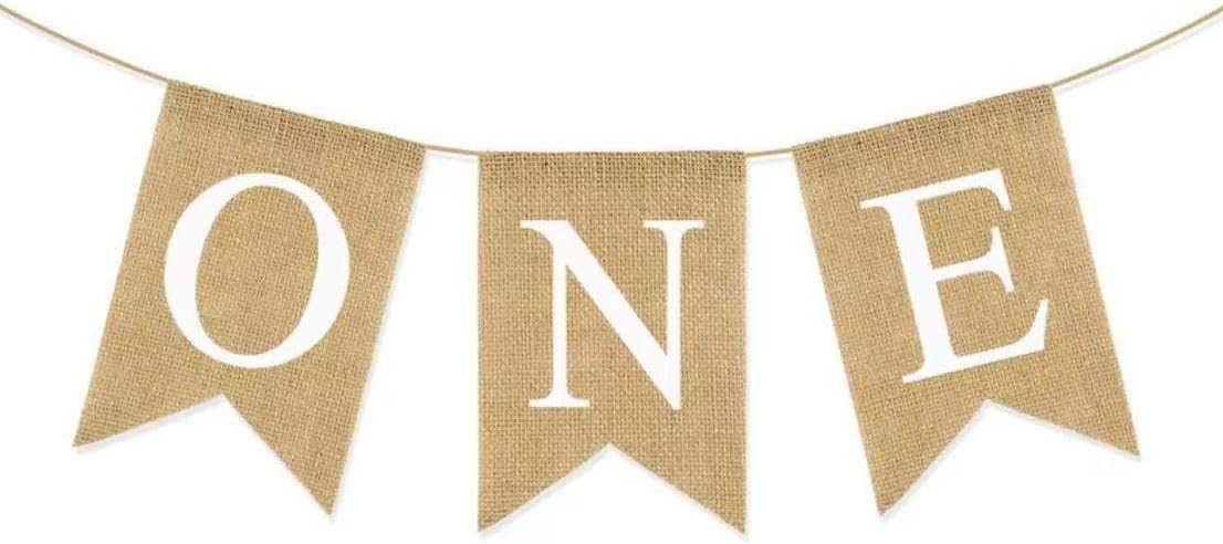 Amazon.com: 1st BaBy Birthday Banner First Birthday Decorations Burlap ...