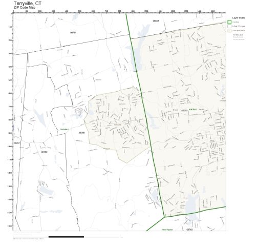 Amazon.com : ZIP Code Wall Map of Terryville, CT ZIP Code Map Not ...