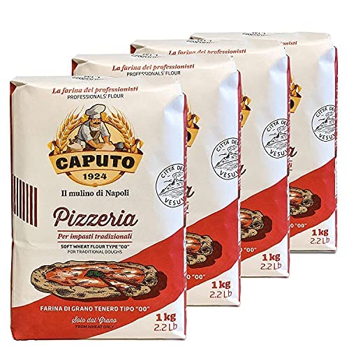 Amazon.com : Mulino Caputo 00 Pizzeria Flour - 1-kilo bag (Pack of 4 ...