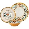 Amazon.com | UPware 12 Piece Tuscany Melamine Dinnerware Sets, Outdoor ...