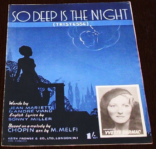 So Deep Is The Night Yvette Darnac Chopin 1939 Sheet Music Film Jazz ...
