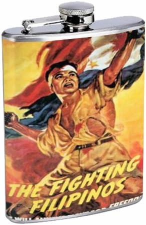 Amazon.com | The Fighting Filipinos Freedom Flask 8oz Stainless Steel D ...