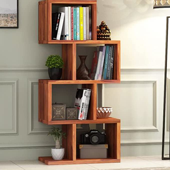 E WOOD Solid Sheesham Wood Book Shelf Wooden | Bookshelf for Home ...