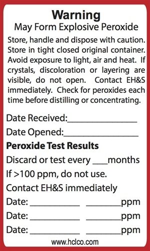 Amazon.com: Warning - May Form Explosive Peroxide - 1.5" x 2.5" (Pack ...