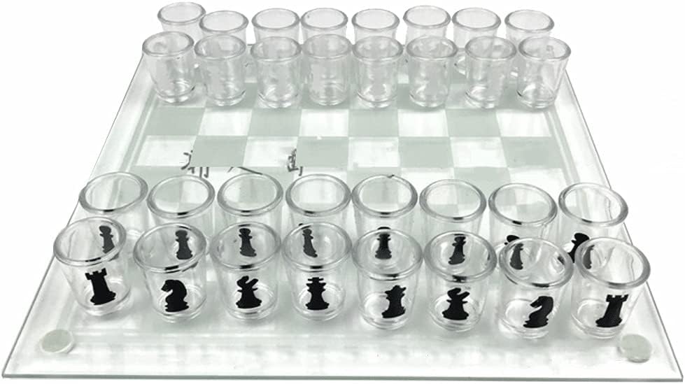 Amazon.com: ZSM Chess Set Game Glass Chess Set with 32 Crystal Wine ...