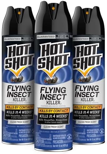 Hot Shot Flying Insect Killer, 15 Ounces, Aerosol Formula Kills ...
