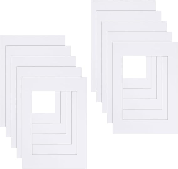 10 Pcs Photo Mounts A3 to Fit A4, White Paper Acid Free Picture Mounts ...
