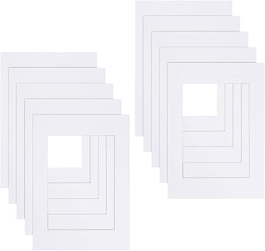 Bhoulandi 10 Pcs Photo Mounts A3 to Fit A4, White Paper Acid Free ...