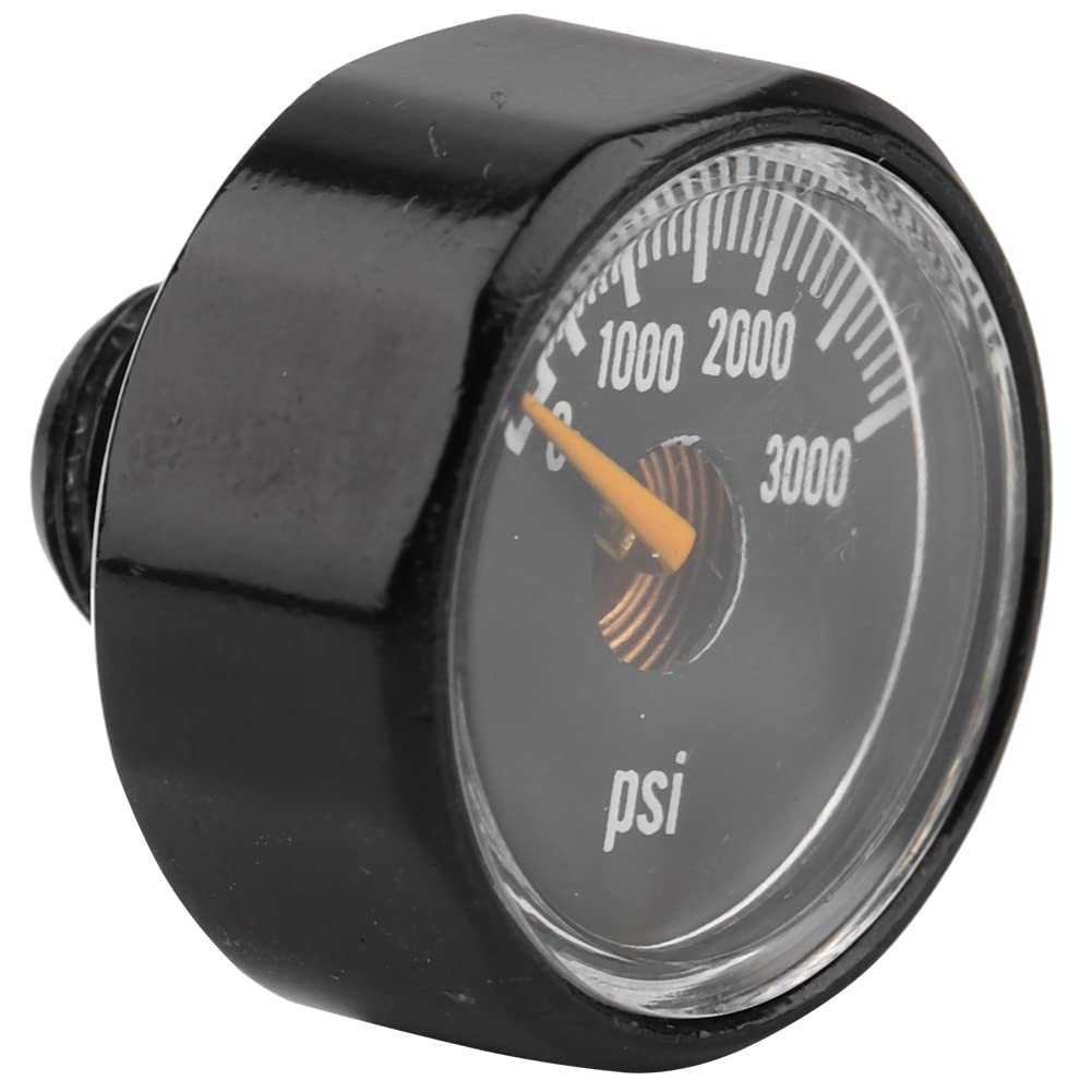 Pressure Gauge, Black Valve Pressure Gauge 3000PSI/6000PSI Mini 1/8NPT ...