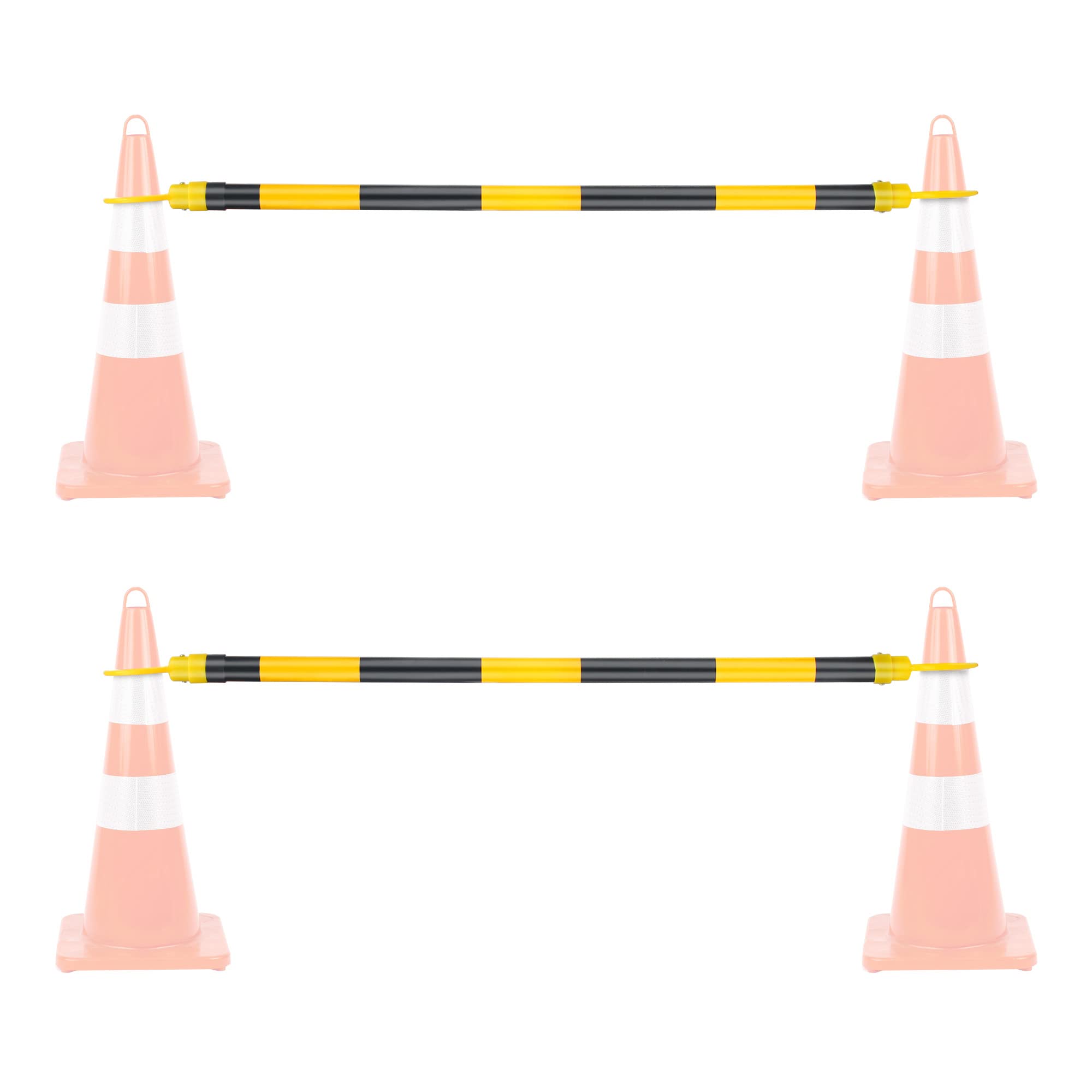 Snapklik.com : BATTIFE 2 Pack Retractable Traffic Cone Bar From 4 Ft To ...