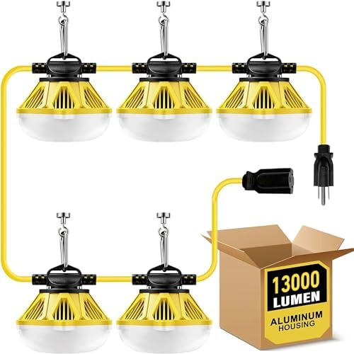 Pvilub 50FT Construction String Lights,100LM/W LED String Work Light ...