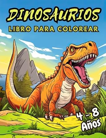 Dinosaurios - Libro para Colorear: Dibujos Grandes y Sencillos de ...