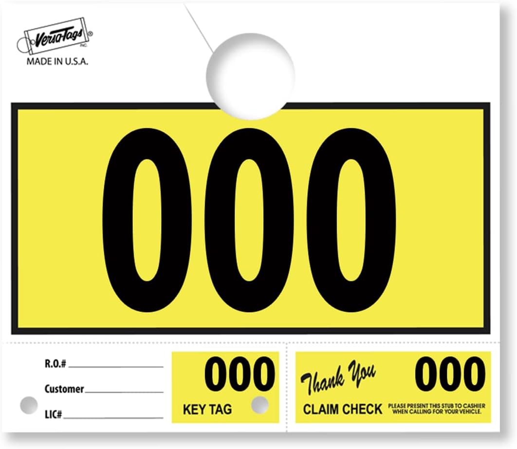Amazon.com : 1000 Automotive Service Dispatch Numbers Mirror Hang Tags ...