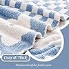 Amazon.com: XIBLC Checkered Throw Blanket, Dusty Blue Super Soft Knit ...