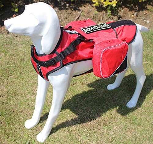 haoyueer SERVICE DOG BACKPACK Harness vest Removable Saddle Bags with ...
