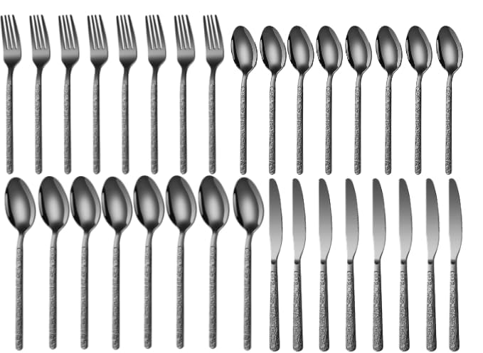 STAR WORK Stainless Steel Flatware Set,Mirror Polished Cutlery Utensil ...