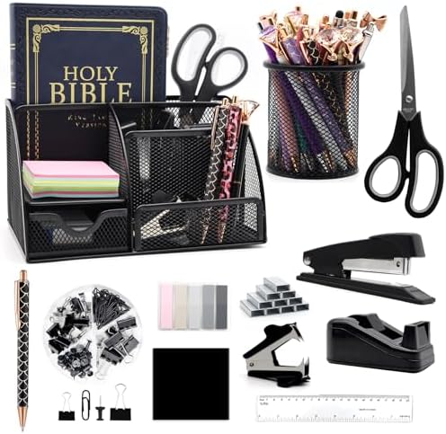 12 in 1 Black Desk Organizers and Accessories Set, Gifts for Coworkers ...