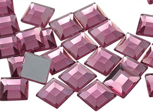 Amazon.com: 12mm Flat Back Square Acrylic Rhinestones for Jewelry ...