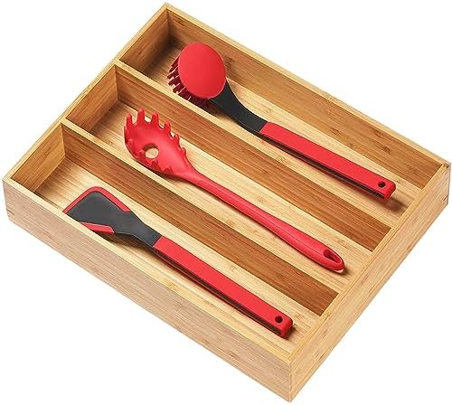 Amazon.com - Umilife Bamboo Kitchen Utensils Organizer, 13 Inch Drawer ...