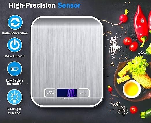 RKINC Digital Kitchen Scale, Food Scale for Meat Baking Weighter,Unit ...