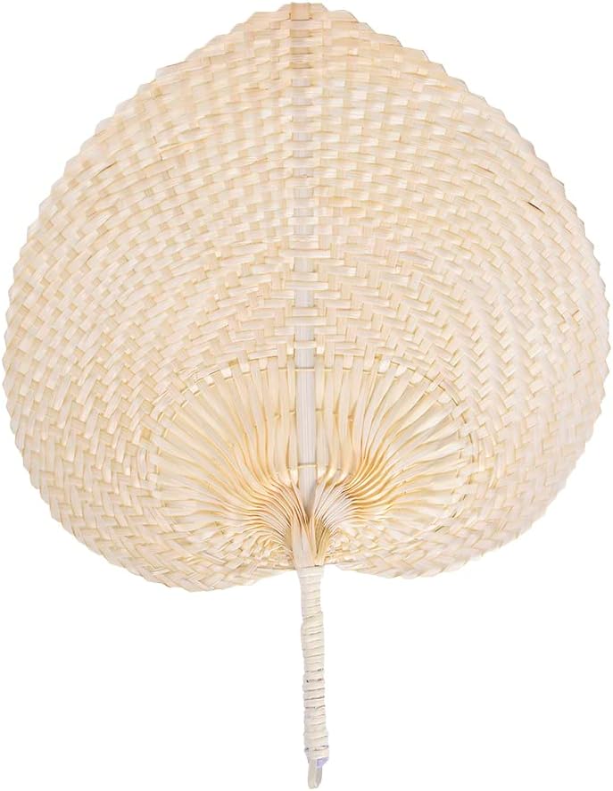 Amazon.com: Wedding Raffia Fans for Guest - Handmade Heart Shaped B ...