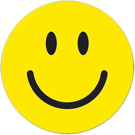 Amazon.com: Happy Face Vinyl Window Stickers (Yellow 6") (12 per Pack ...