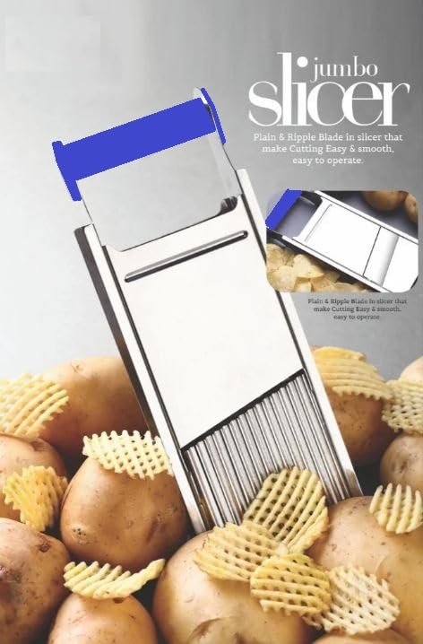 Stainless Steel Jumbo Slicer | Plain & Ripple Blade | Cutting Easy ...