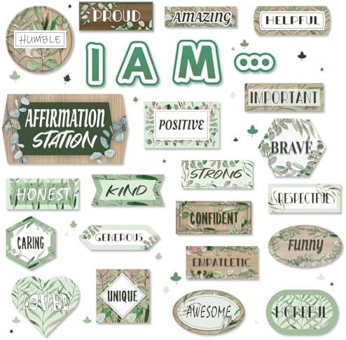 Amazon.com: LUAVIARU Eucalyptus Affirmation Station Classroom ...