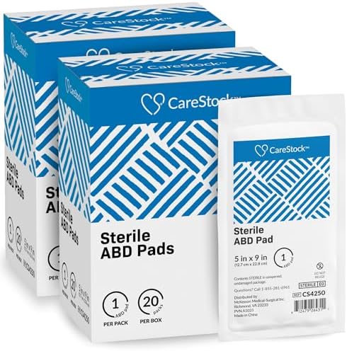 Amazon.com: CareStock Abdominal Pads 5x9 in [40-Pack] Sterile ABD Pads ...