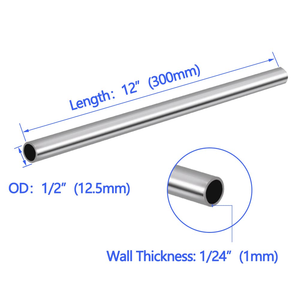 Snapklik.com : Tynulox 1/2 OD 304 Stainless Steel Tube, Thickened Pipe ...