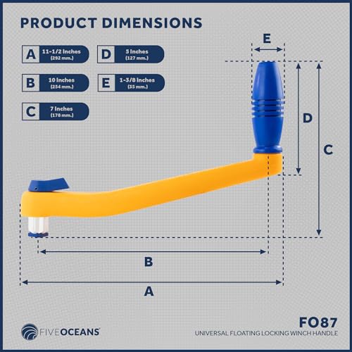 Snapklik.com : Five Oceans 10 Sailboat Winch Handle, Universal Floating ...