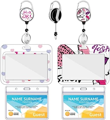 Amazon.com : Cute Badge Holder with Retractable Reel, Id Name Tag Work ...
