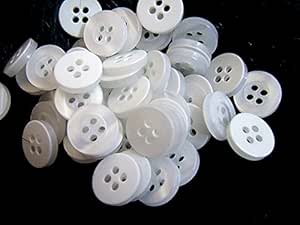 100 Pearly White dimple Buttons 12 mm 2 Shades : Amazon.co.uk: Home ...
