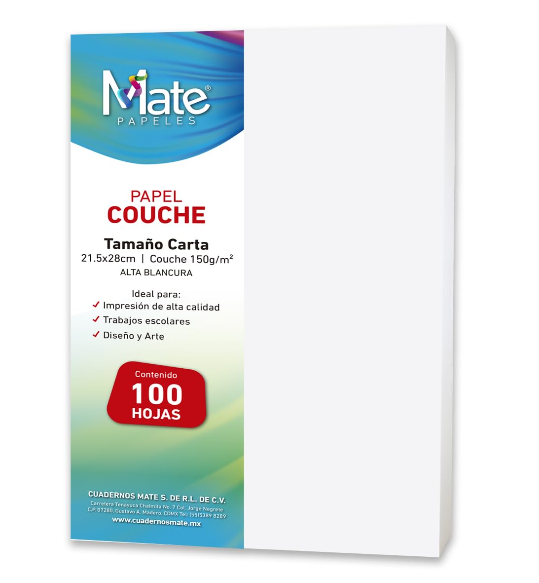 Papel Couché 150 G/m2 | Tamaño Carta | 100 Hojas : Amazon.com.mx: Hogar ...