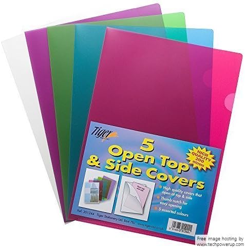 10 x A4 Gloss Coloured Plastic Open Top & Side Report File Project ...