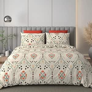 Buy DECOMIZER Luxurious Glace Cotton Duvet Cover, Comforter Cover ...