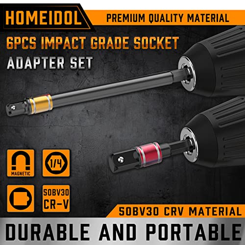 Snapklik.com : Impact Grade Socket Adapter Set, 3& 6 Drill Socket ...