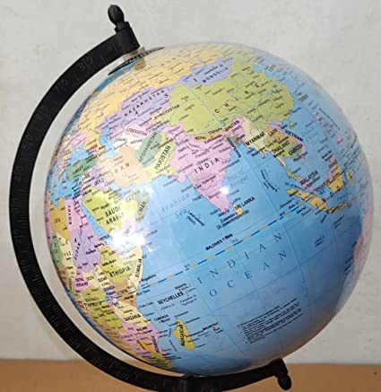 Educational Globe 10 Inch Height, 8 inch Diameter Rotating World Globe ...