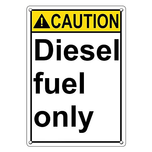 Amazon.com: Weatherproof Plastic Vertical ANSI Caution Diesel Fuel Only ...