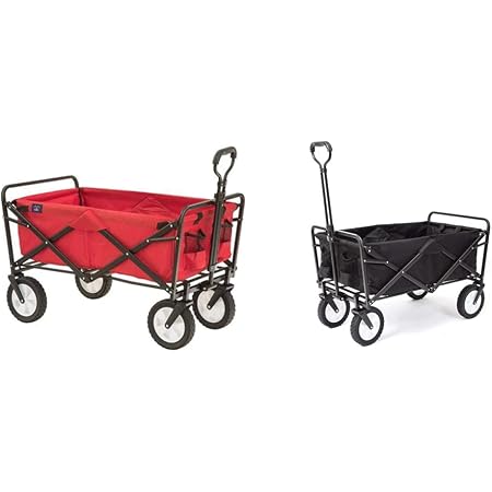 Amazon.com : MacSports Collapsible Folding Outdoor Utility Wagon, Red ...