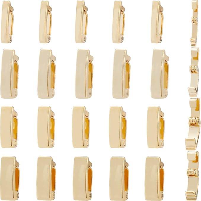 SUNNYCLUE 1 Box of 32 x 10 mm Brass Necklace Extension Clasps 24K Gold ...