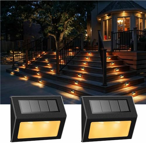 XLUX Solar Lights for Steps Decks Pathway Yard Stairs Fences, LED lamp ...