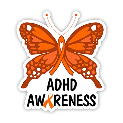 TODOLIA (Set of 3) - ADHD Awareness Sticker, ADHD Orange Ribbon ...