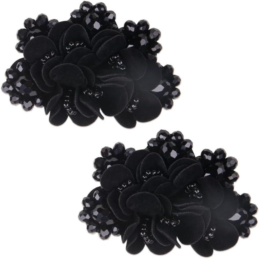 Amazon.com: ZORZA 2Pcs Flower Shoe Clips Crystals Bow Shoe Charms ...