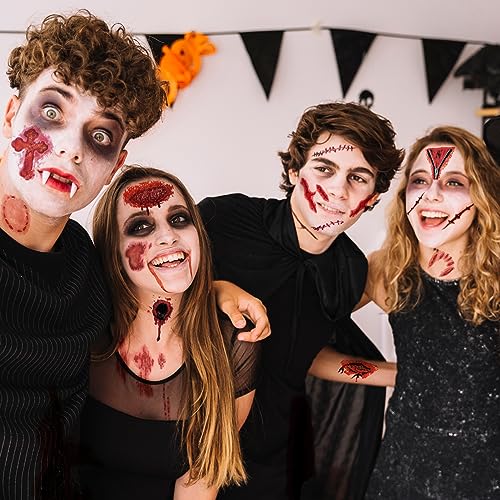 Snapklik.com : 30 Sheets Halloween Fake Scars Tattoos Makeup Kit, Fake ...